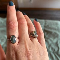 Lucky Stone Ring - Raw Stone Silver Ring - Multi Stone Crystal and ...