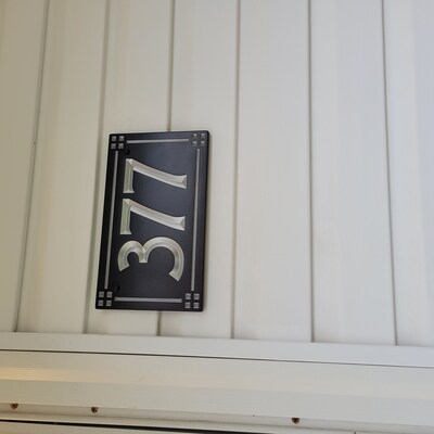 Vertical Stickley Address Sign Engraved House Number. Choice of 3 Sizes ...