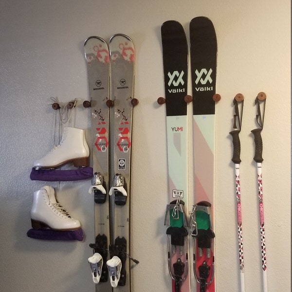 Flush Ski Wall Mount and Snowboard Wall Mount - Bamboo - Indoor and ...