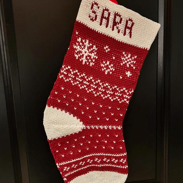 The Forest Fair Isle Stocking Crochet Pattern - Etsy