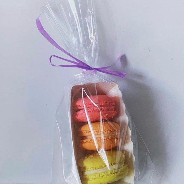 100 Mini Paper Trays for Pound Cake, Macarons With 100 Cello Bags - Etsy