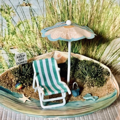 Miniature Beach Chair Mini Beach Bucketminiature Beach - Etsy