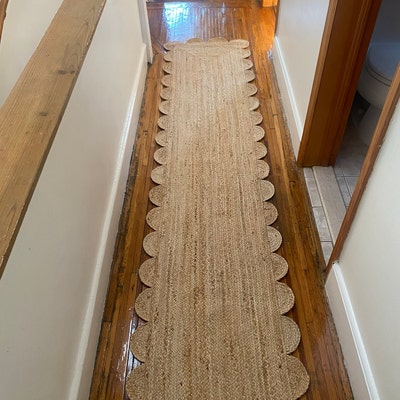 Scalloped Runner Rug, Jute Scallop Rug, Jute Runner Rug, Natural Jute ...