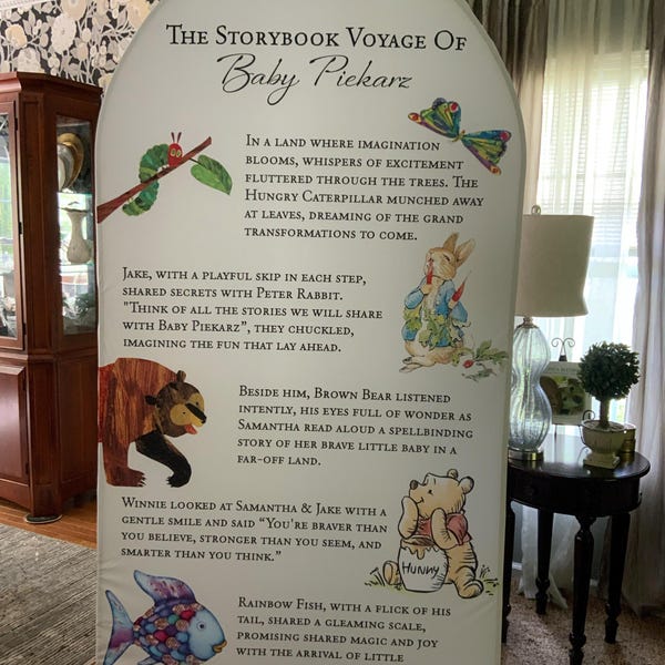 Storybook Voyage Backdrop - Personalized Baby Shower or Birthday ...