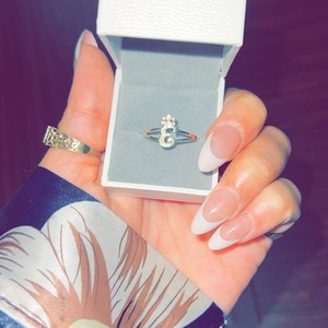 14k Solid Gold Leir Crown Queen Princess Beautiful CZ Ring Gift for ...