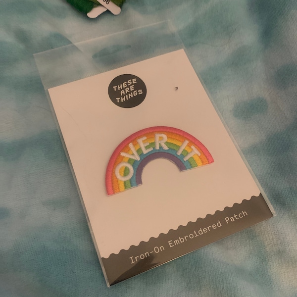Over It Rainbow Embroidered Iron-on Patch - Etsy