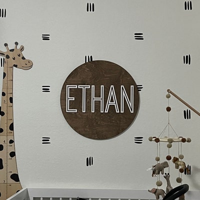 Customized Baby Name Sign, 12-36 Inch, Baby Shower, Round Plaque ...