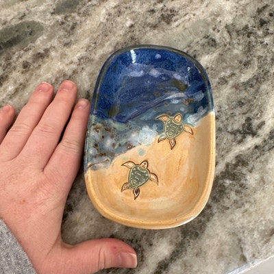Sea Turtle Oval Ceramic Dinner Plate - Etsy