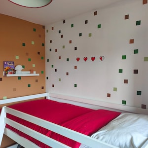 Pixel Block Room Border Wall Sticker Minecraft Inspired Sticker Gamer ...