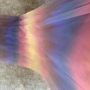 Orange Tone Tulle Fabric With Gradient Colors, Ombre Style Tulle Mesh ...