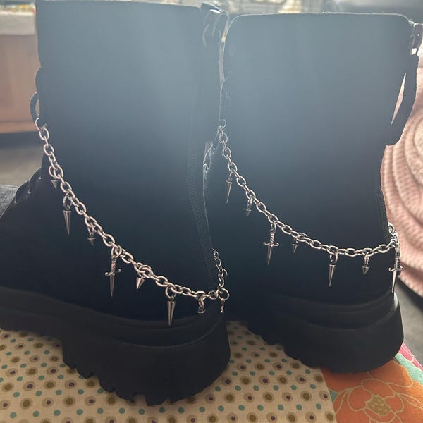 Walking in My Shoes Industrial Style Boot Chain With Nuts, Punk Boot ...