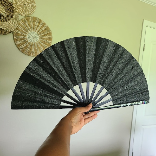 Personalised Folding Fan, Orange Shimmery, Big Large Foldable Hand Fan ...