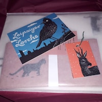 Linoldruck Fuchs und Schwäne original Druckgrafik - Etsy.de