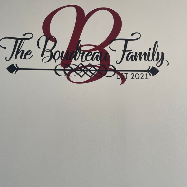 Personalized Family Name Wall Decal - Custom Family Name Vinyl Wall ...