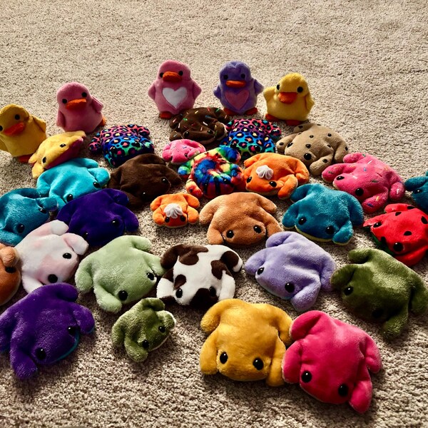 Choose Your Color Combo Frog Plush// Pocket Frog Plushie// Bean Bag ...