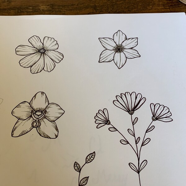 Step-by-step Flower Drawing Guide Printable PDF | Easy Flower Drawing ...