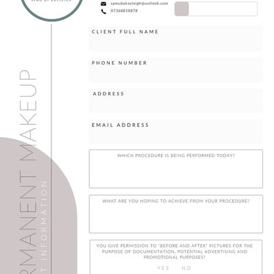 EDITABLE Waxing Consultation Form Bundle, Waxing Consent Forms, Waxing ...