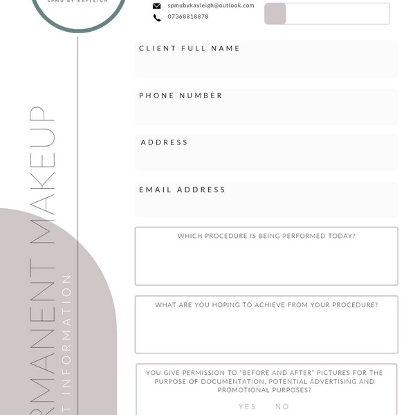 EDITABLE Waxing Consultation Form Bundle, Waxing Consent Forms, Waxing ...