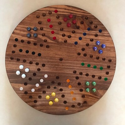 4/6 Player Double-sided Large Round Wahoo Game Board Handmade & Hand ...