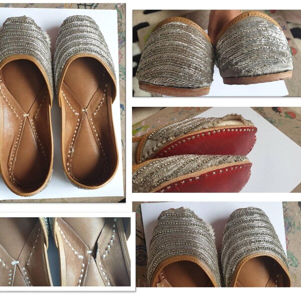 Handmade Ladies Pakistani Indian Khusa Sandal Diamonte and Pearl ...