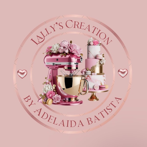 Rose Gold Bakery Logo, Baking Logo, Stylish Custom Pastry Logo, Cake ...