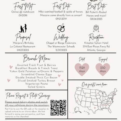 Infographic Wedding Program Template - Etsy
