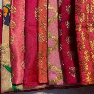 Heavy Embroidered Indian Silk Fabric Sale by Fabric Size Decorative ...