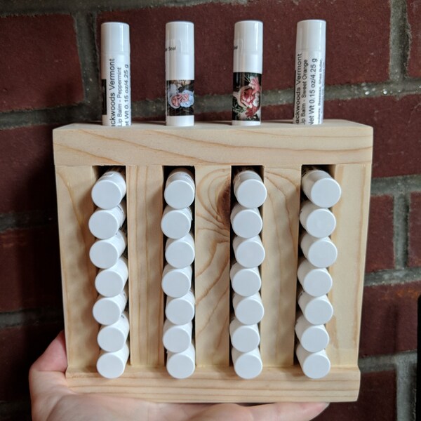 Lip Balm Tube Display 4 Slots Wooden Lip Balm Tube Tower Display - Etsy
