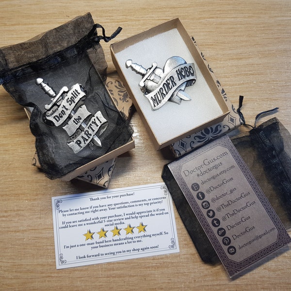 Murder Hobo Badge - Pewter Pin - Handcrafted Accessories by Doctor Gus ...