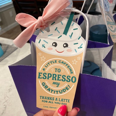 Coffee Thank You Gift Printable, Teacher Gift, Teacher Appreciation ...