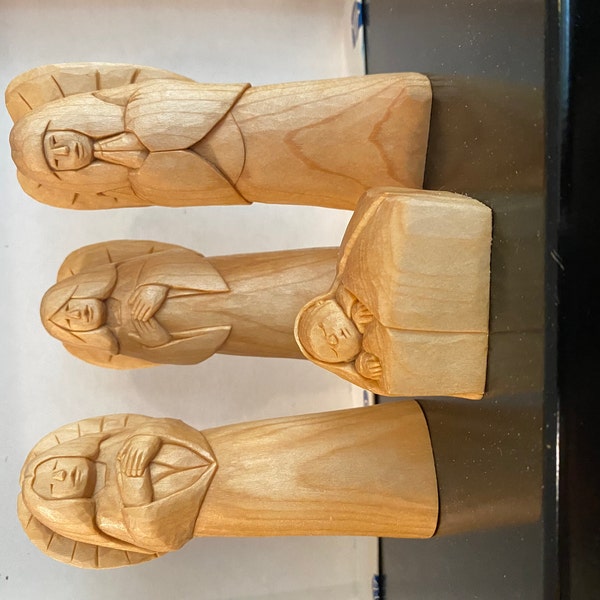 Hand Carved Wood Santa, Original Design, Made in the USA, Carved by ...