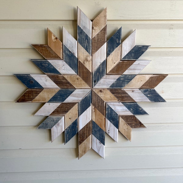 Wooden Barn Star Pattern, Wood Quilt Star, Mosaic Wood Wall Art ...