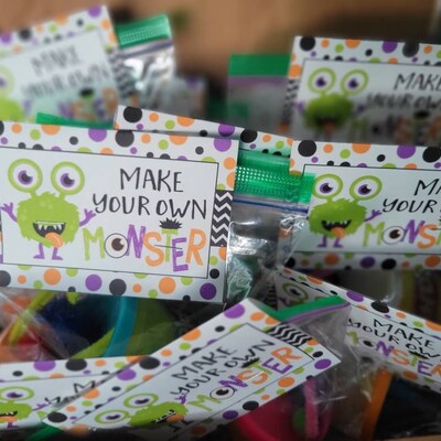 Printable Make Your Own Monster Bag Topper for Monster Halloween Favor ...