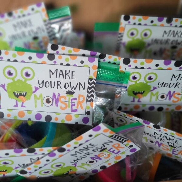 Printable Make Your Own Monster Bag Topper for Monster Halloween Favor ...