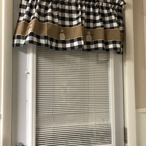 Black and White Buffalo Check Valances Homespun Valance Farmhouse ...