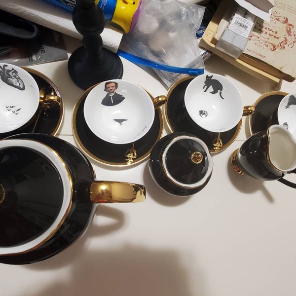 Porcelain Queen Bee Tea Set, Vegan Bone China. Food Safe and Durable ...