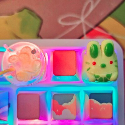 Sparkly Watermelon Pudding Artisan Resin Keycaps, Cute ESC Keys for ...