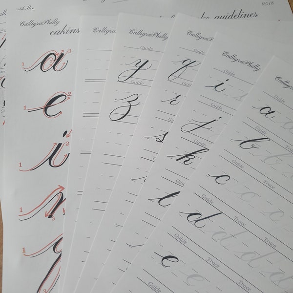 Copperplate Calligraphy Practice Sheet: Beginner Level 2 (printable PDF ...