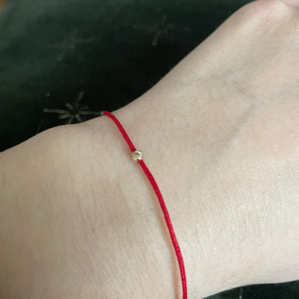 Red String Bracelet, 14 K Gold Bracelet With Red String, Kabbalah ...