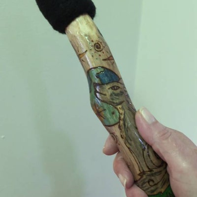 Tree Branch Hand Painted Talking Stick, Healing, Opening Up, Group or ...