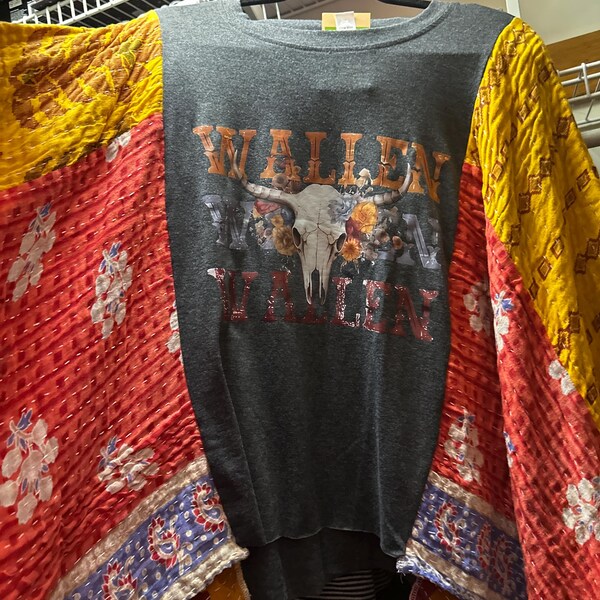 Led Zeppelin Upcycled Kantha Tee Doll Baby Oversized Fits a Small to XL ...