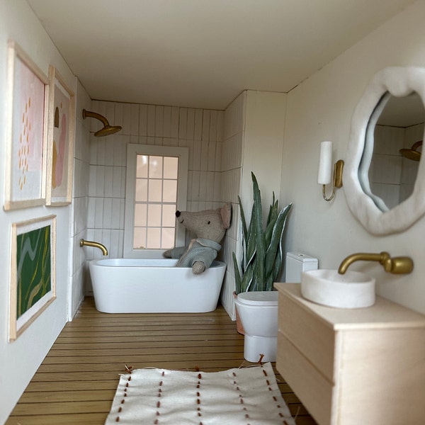 Little Evie and Ivy Dollhouse Bathroom Set, 1:12 Scale - Etsy