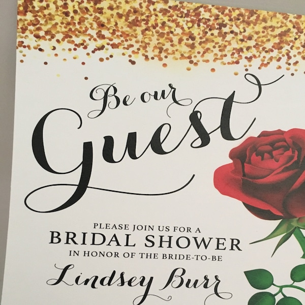 Be Our Guest Invitation | Be Our Guest Bridal Shower | Be Our Guest ...