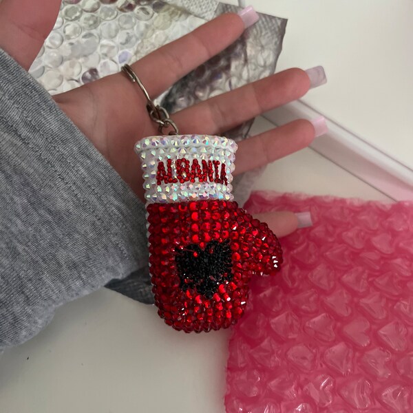 Bedazzled Boxing Glove Keychain - Etsy