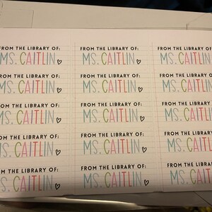 School Name Labels Teacher Book Labels Classroom Supplies - Etsy