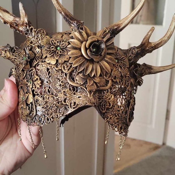 Small Horned Crown Mask - Etsy