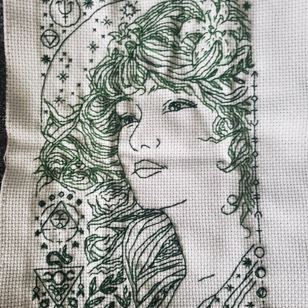 Temperature Stitch Gothic Cathedral With Stained Windows Modern Hand ...