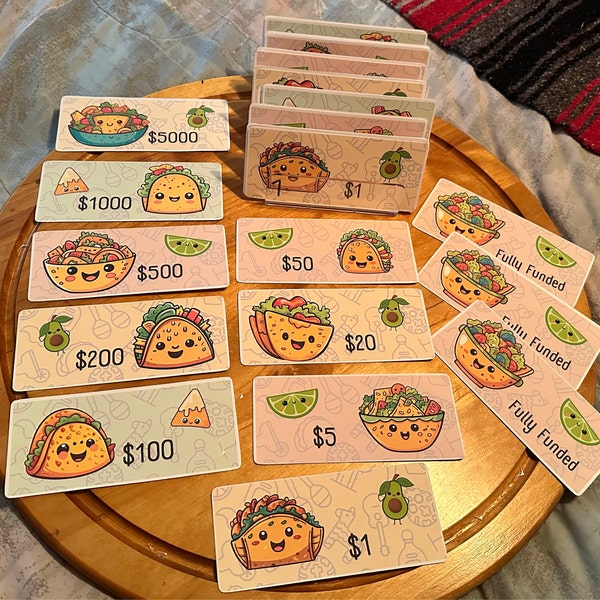 Taco Prop Money - Cash Stuffing - Money Placeholders - 10 Denominations ...