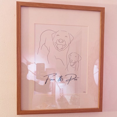 CUSTOM DOG & PET Portrait Fine Line Dog Custom Pet Drawings Pet ...