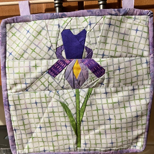 Iris, Flower Foundation Paper Piecing Pattern (FPP), Quilt Block, PDF ...
